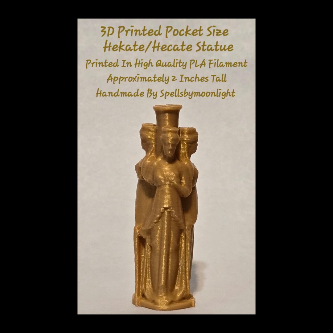 Mini Hekate Statue 3D Printed Hecate Statue Pocket Size Hekate Triple ...