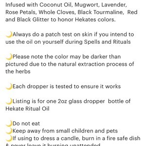 Hekate Ritual Oil for Invoking and Honoring Hekate Herb and Crystal ...
