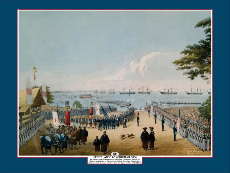 Commodore Perry Opens Japan for Commerce 1854. Marines and Sailors of ...
