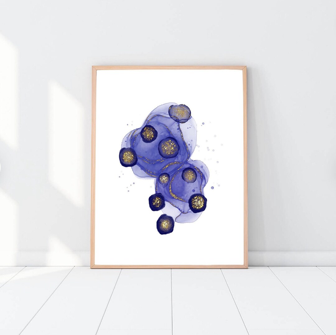 Blue Gold Dream Abstract Wall Art Printable Painting - Etsy