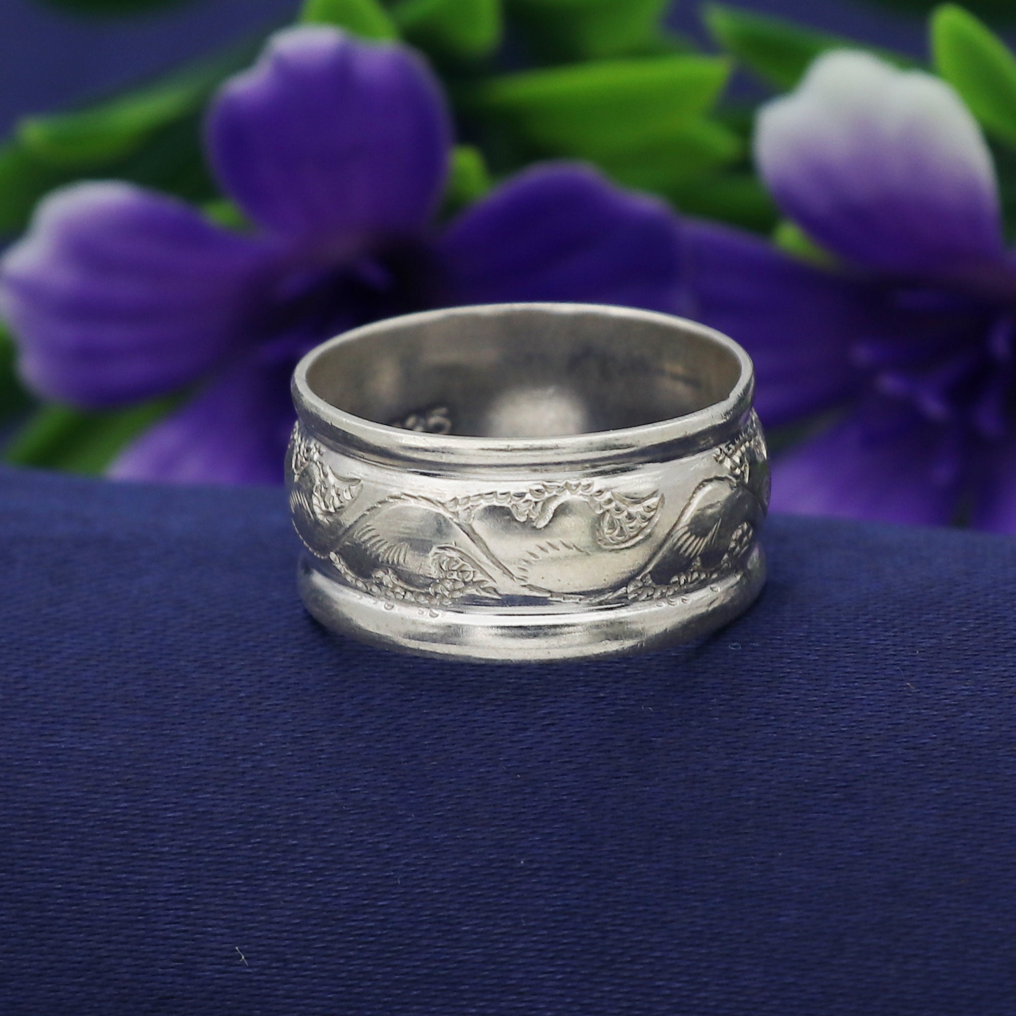Tibetan Buddhist Symbol Engraved Ring-tibetan Buddhist Vajra Rings-925 Sterling Silver Spinner ...