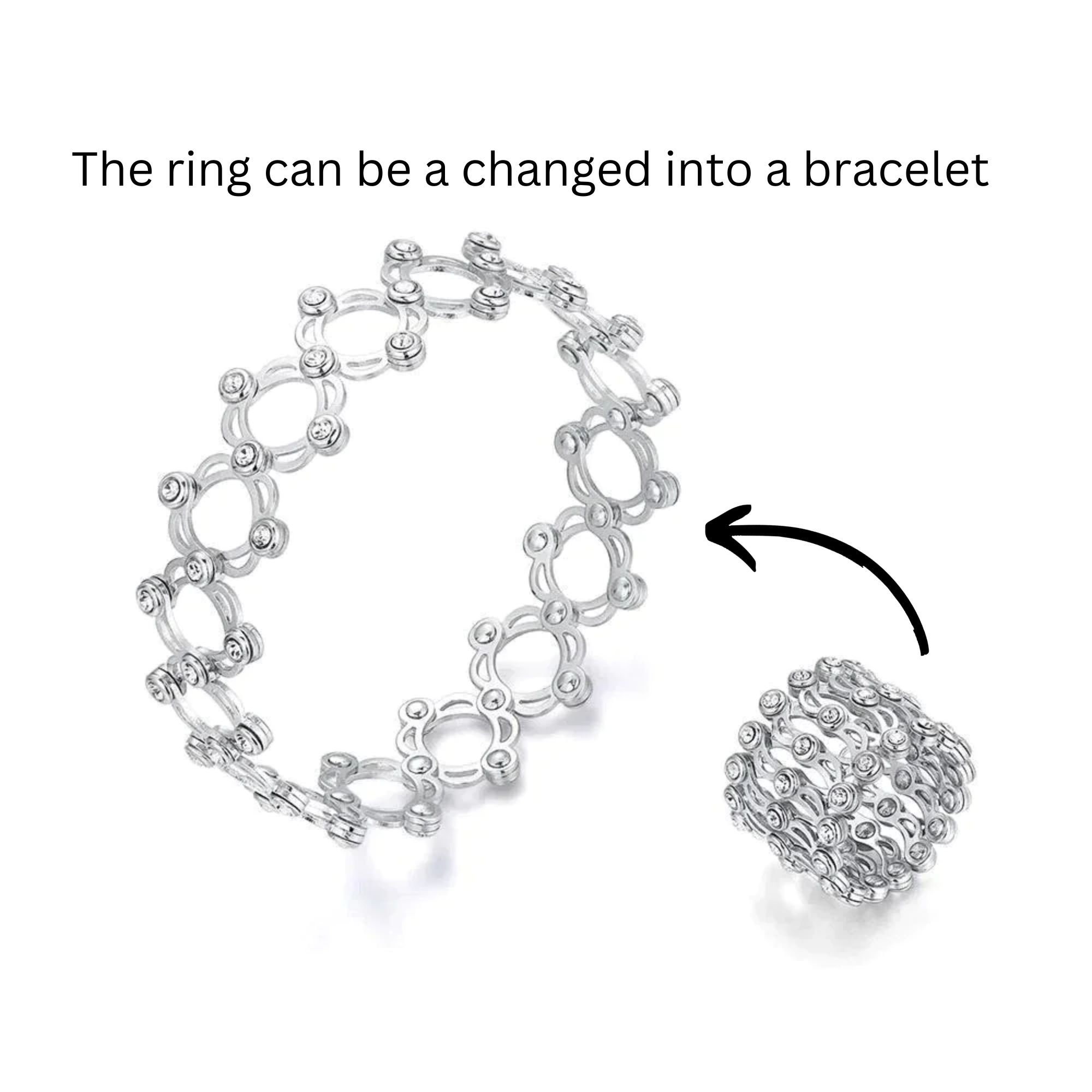 Versatile 925 Silver Bracelet & Ring Set: Adjustable, Expandable and ...