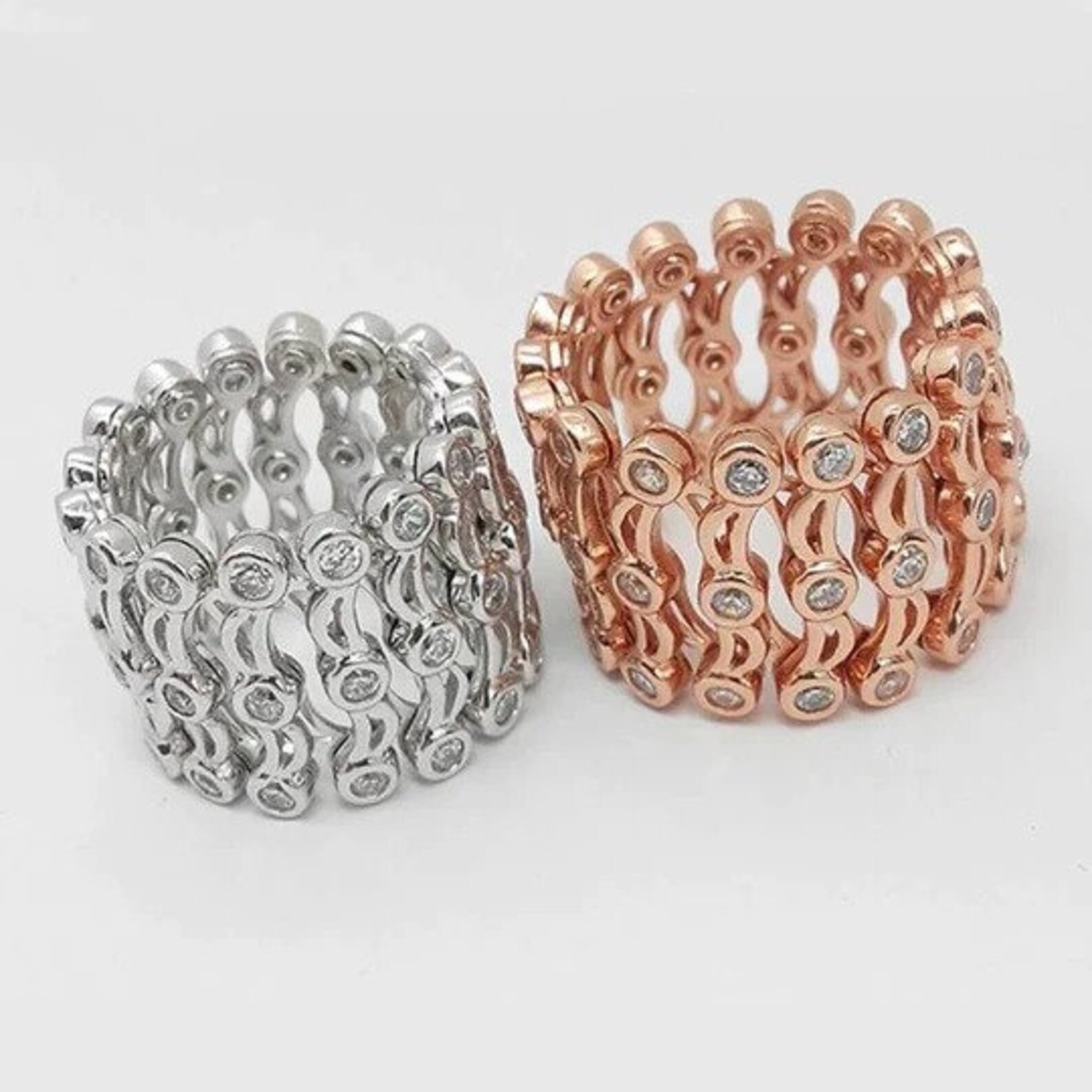 Versatile 925 Silver Bracelet & Ring Set: Adjustable, Expandable and ...