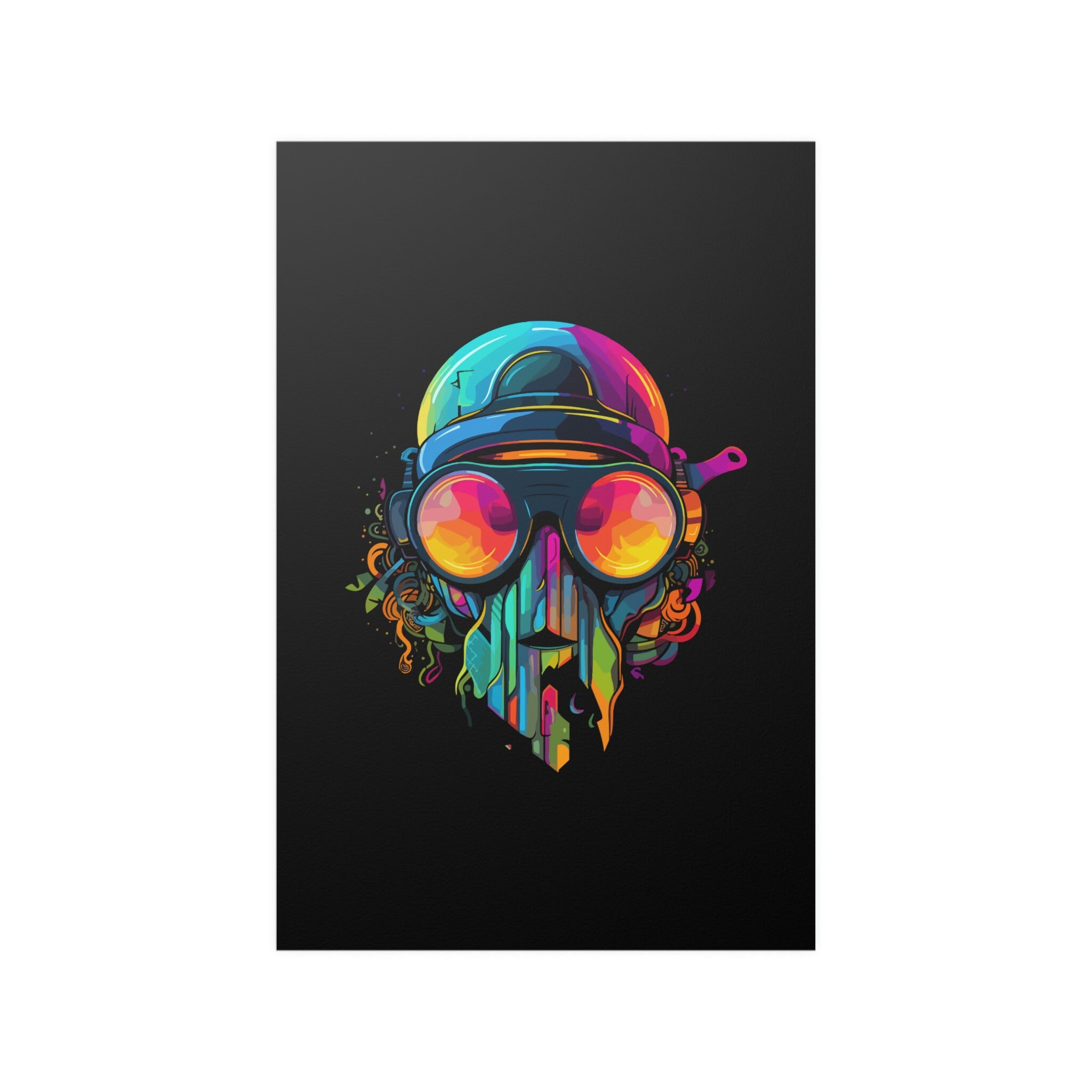 Psychedelic Rainbow Steampunk Robot Poster - Vibrant, Trippy, Satin ...