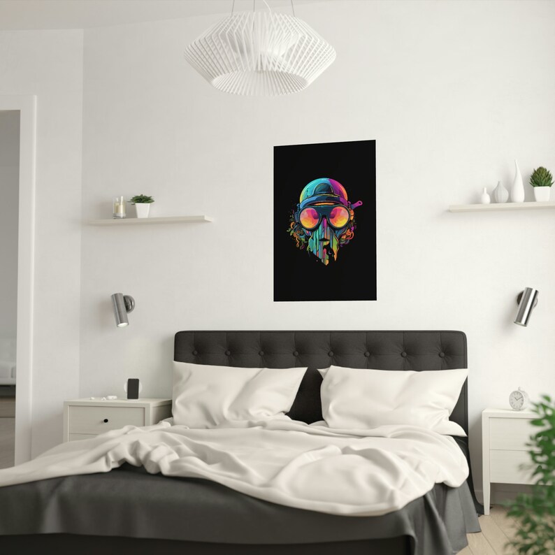 Psychedelic Rainbow Steampunk Robot Poster - Vibrant, Trippy, Satin ...