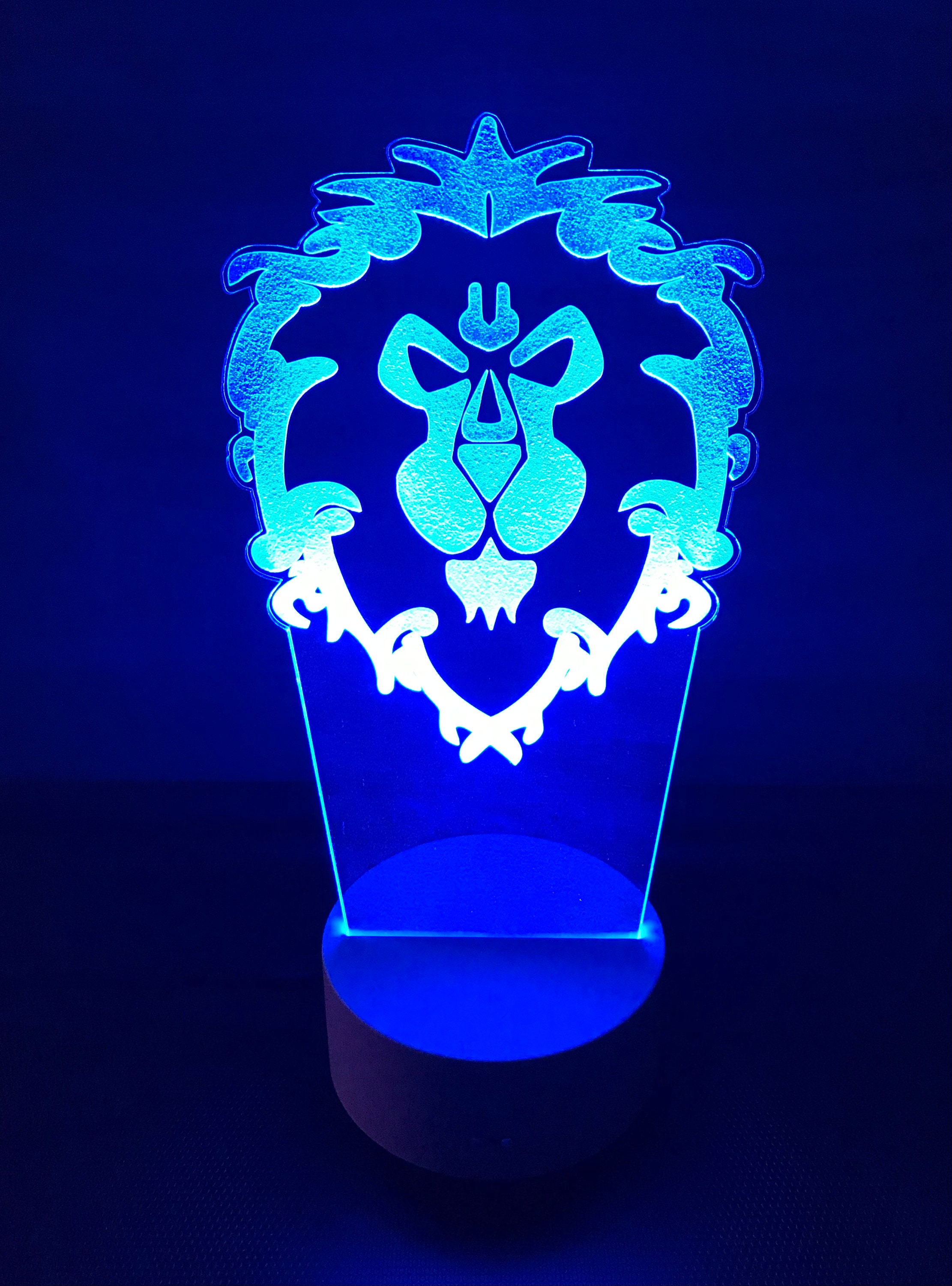 Lámpara LED inspirada en World of Warcraft Alliance - Etsy México