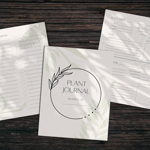 Printable Plant Log - Etsy