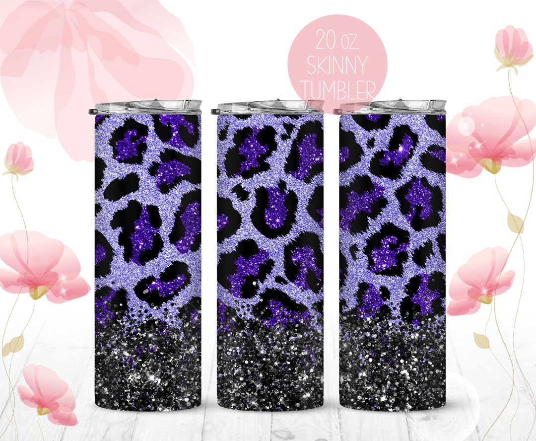 Purple Glitter Leopard Print Black Sparkle Sublimation Design - Etsy