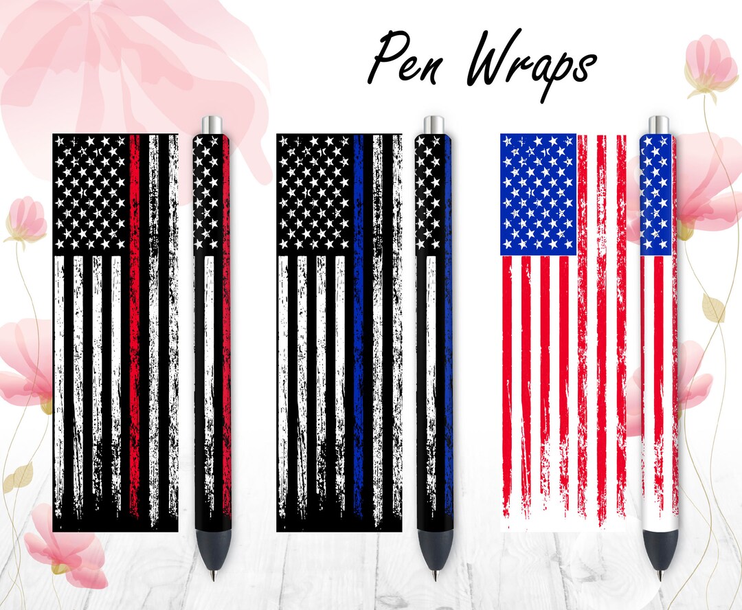 Patriotic American Thin Line Pen Wraps, Pen Sublimation, Pen Wraps Waterslide, Epoxy Pen Wraps ...