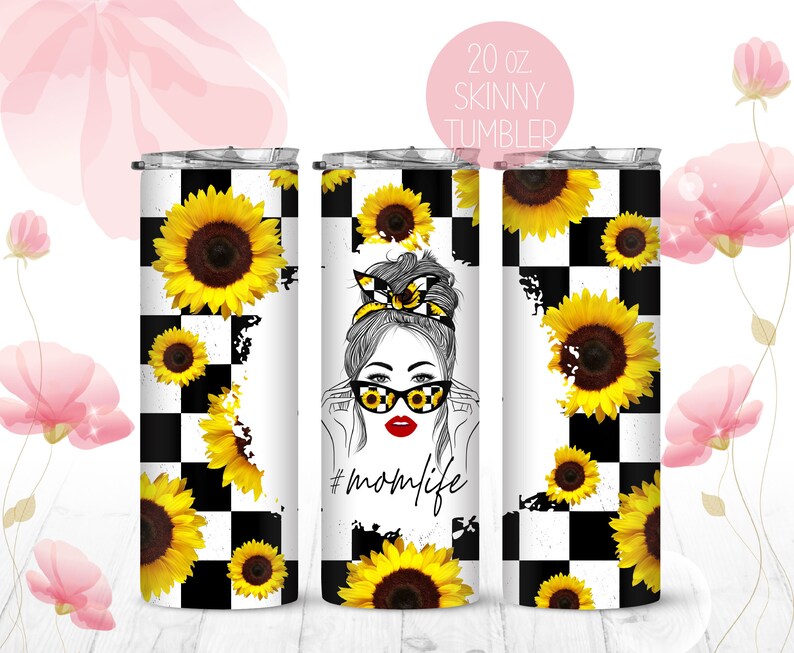 Add Text Messy Buns Racing Life Sunflower Sublimation Design - Etsy