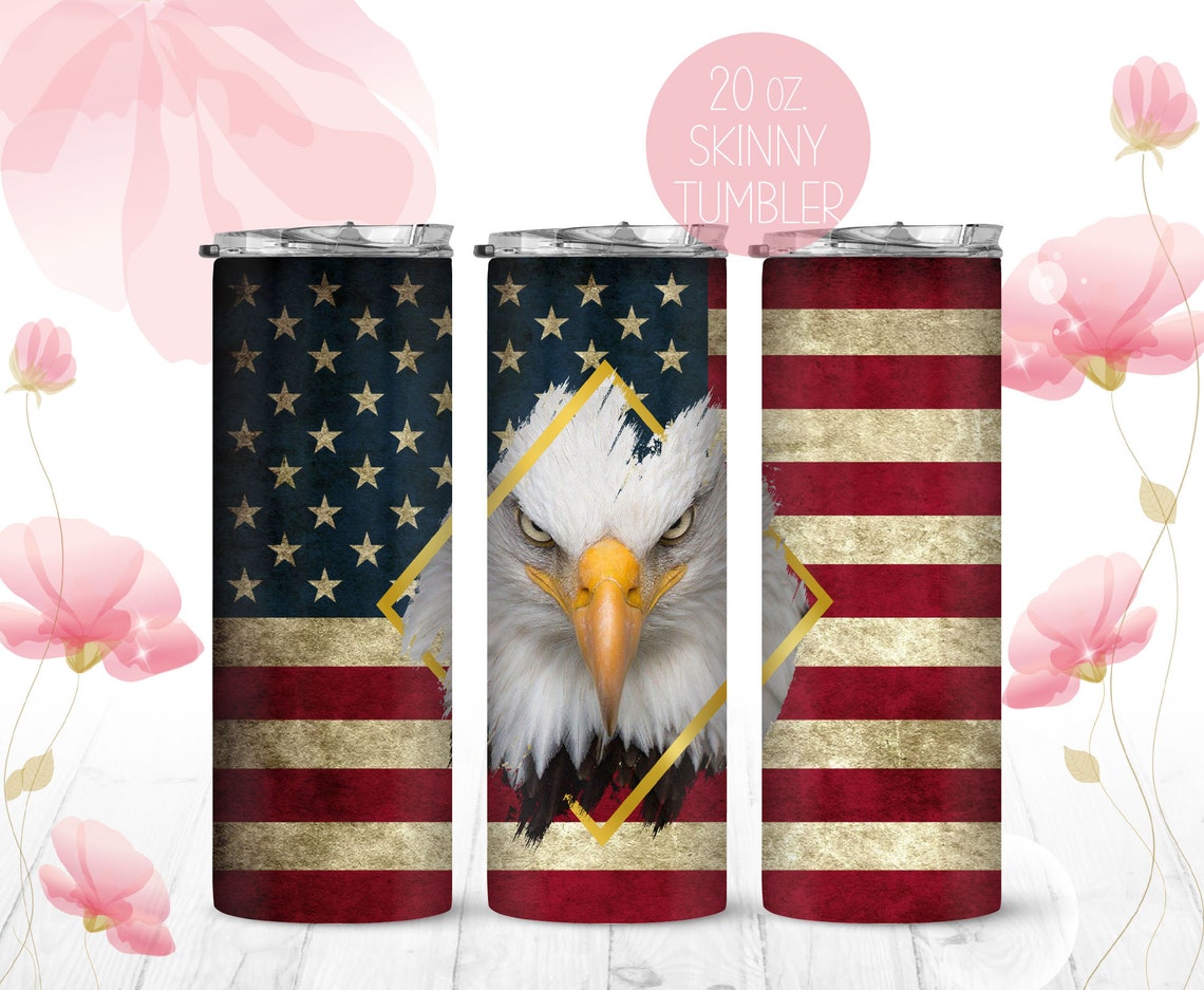 Eagle Patriotic American Sublimation Design Wraps for 20 Oz. - Etsy