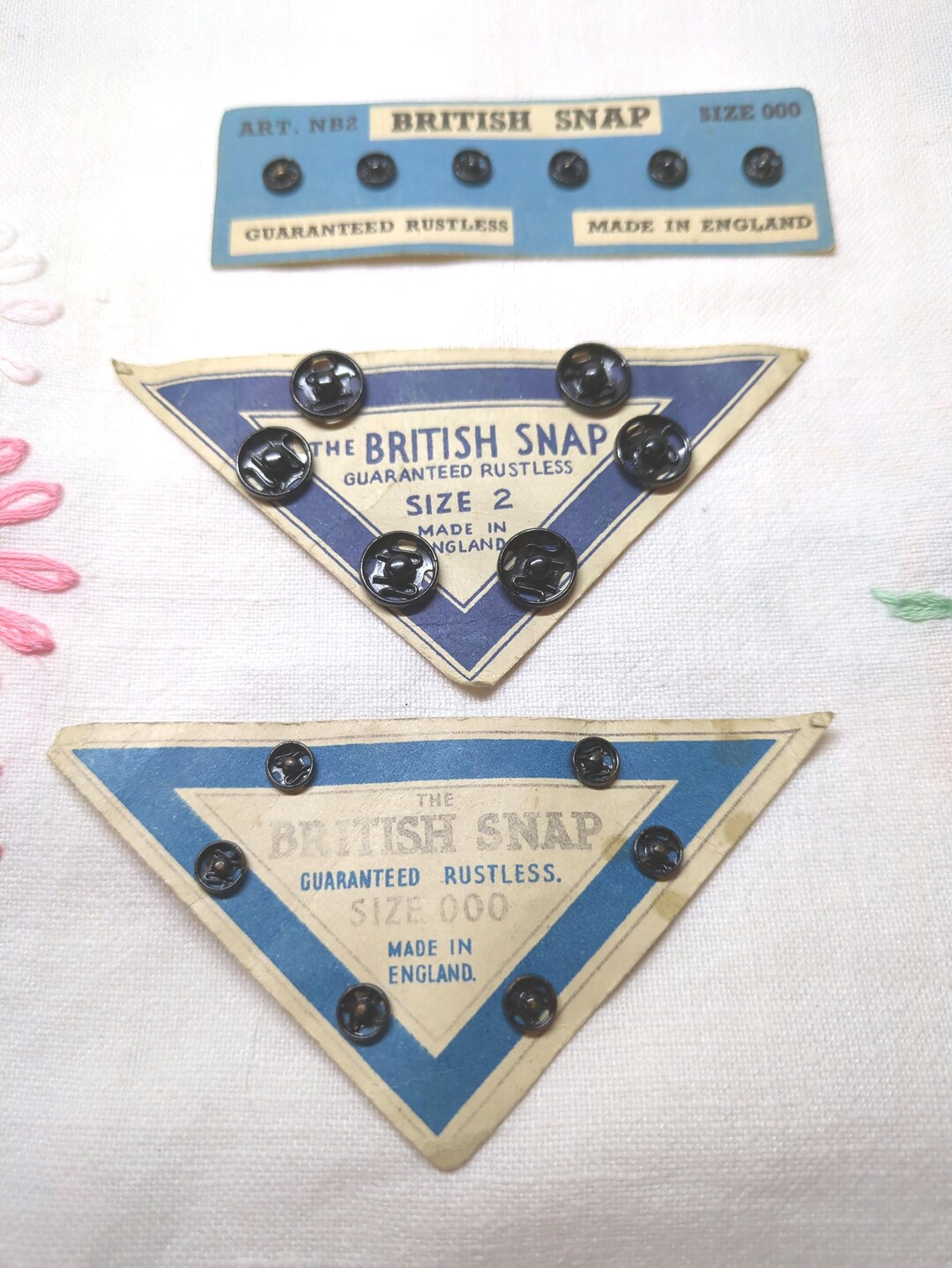 Vintage British Snap on Original Cards, Snap Fasteners, Poppers Closure ...