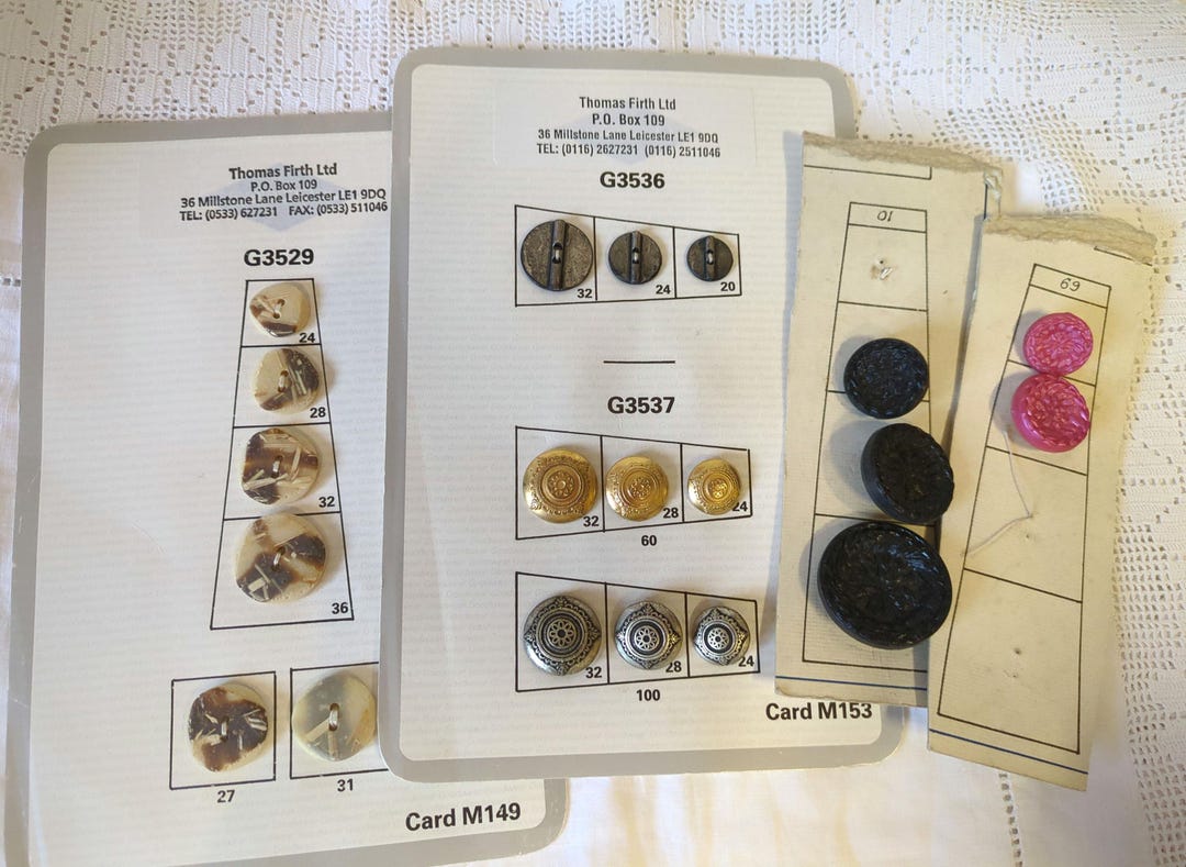 Vintage Thomas Firth Button Salesman Sample Cards: Haberdashery ...