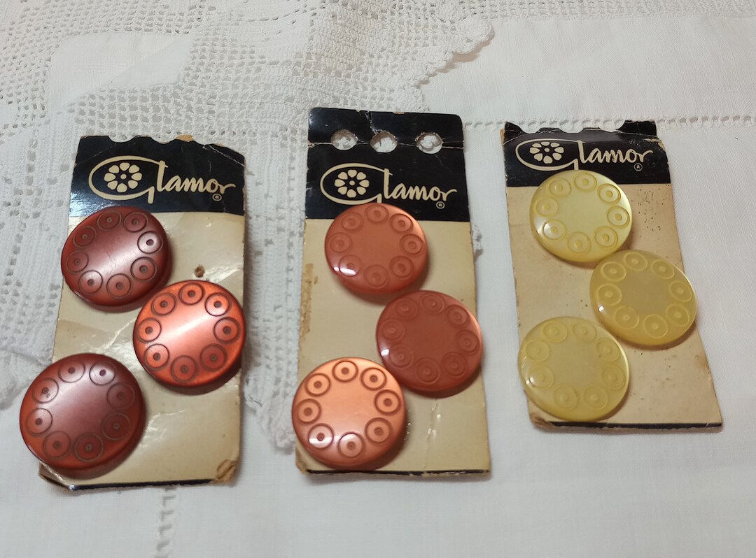 Vintage Glamor Brand Buttons: Burgundy, Peach & Yellow Circle Design - Etsy