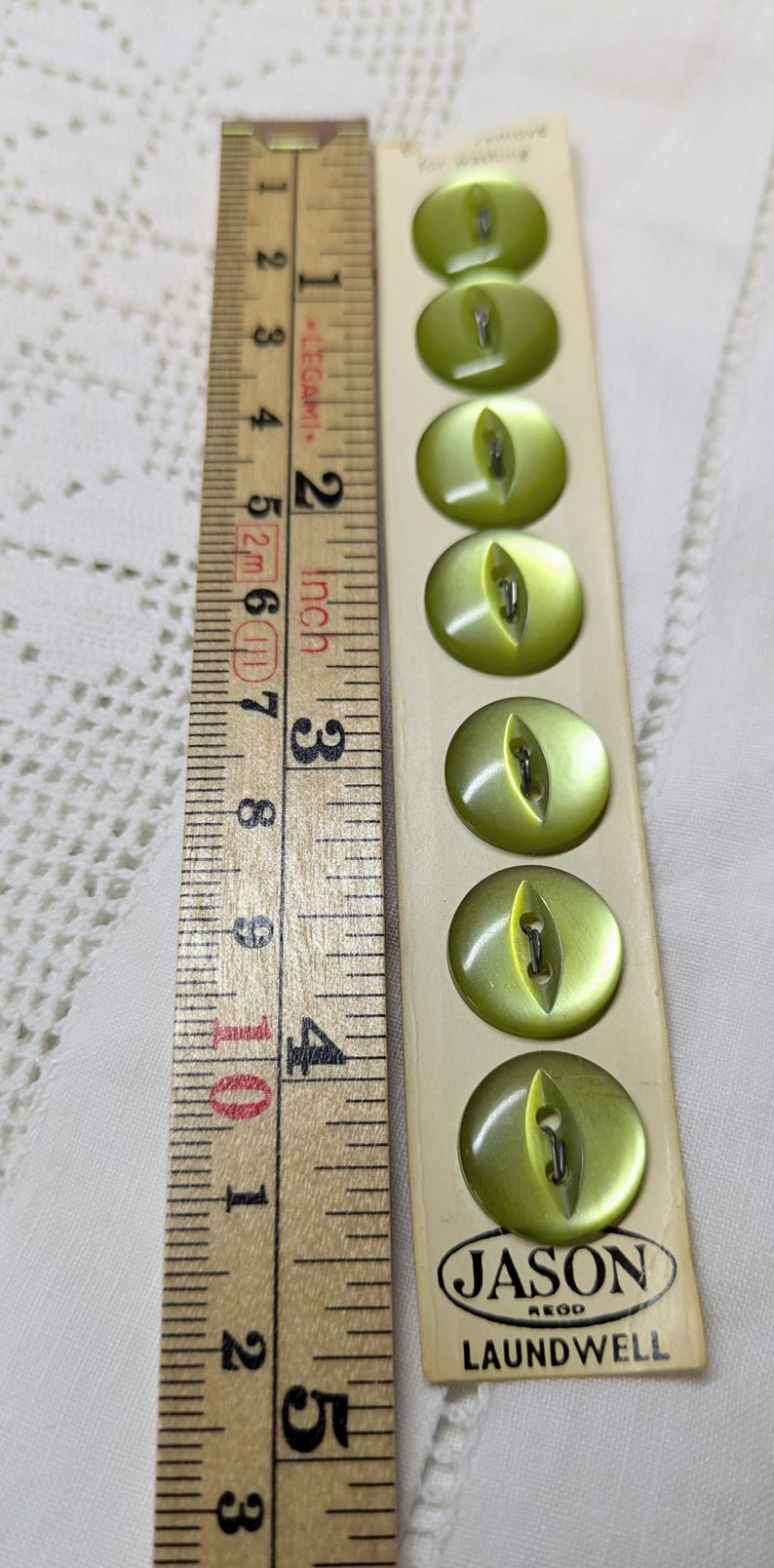 Vintage Jason Brand Green Plastic Buttons: Fish Eye, Craft Sewing ...