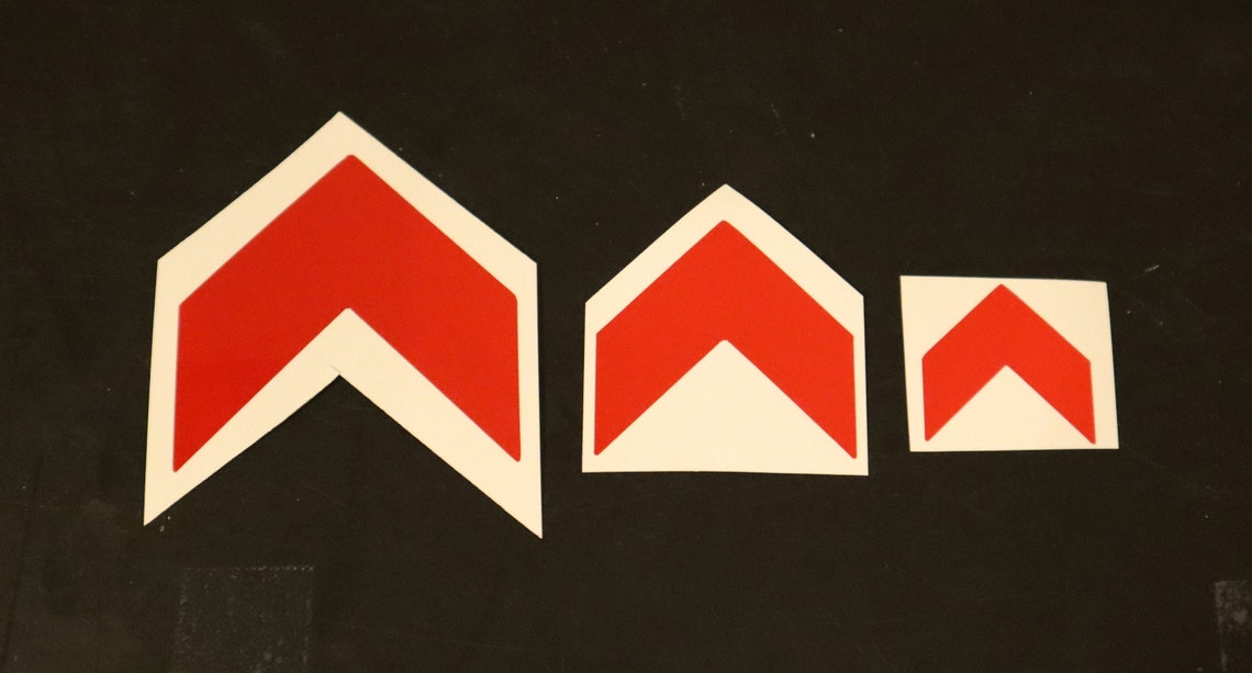 Reflective Engineering Tape Safety Chevrons, Red and Ruby Red, in 3 ...