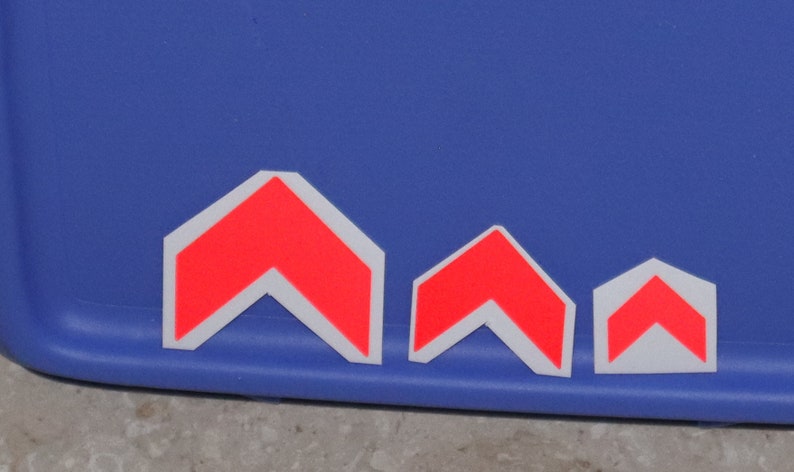 Reflective Engineering Tape Safety Chevrons, Red and Ruby Red, in 3 ...