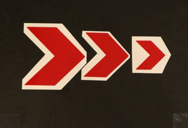 Reflective Engineering Tape Safety Chevrons, Red and Ruby Red, in 3 ...