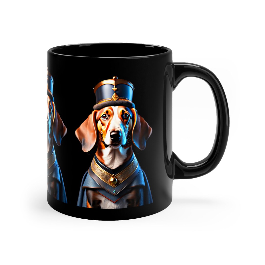 Renaissance Dog Portrait Dachshund Dog Mug,11oz Black Mug, Viking Retro ...