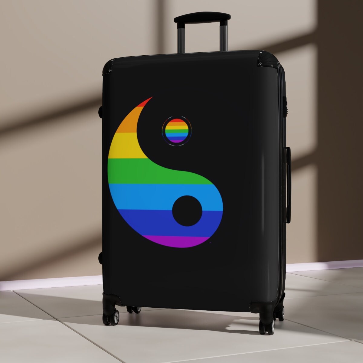 Gay Pride Suitcase, Gift for They Them LGTBQ, Four Wheeled Luggage ...