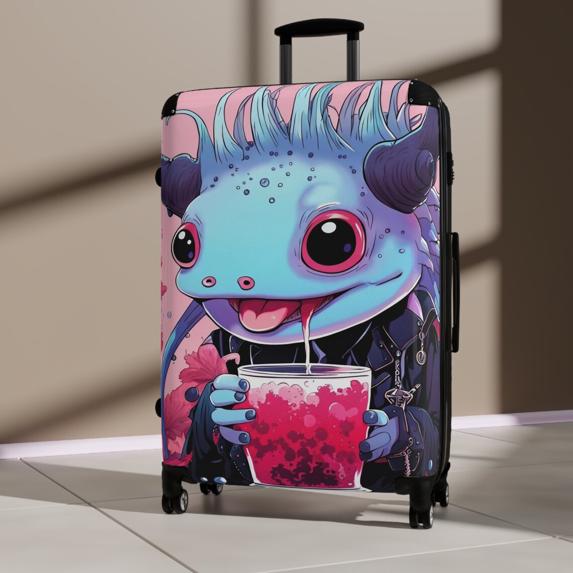 Axolotl Suitcase, Gothic Kawaii Axolotl , Cute Axolotl Salamander ...