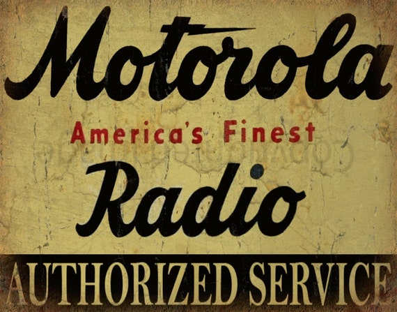 Wall Hangings Signs Motorola Radio Service vintage retro advertisement ...