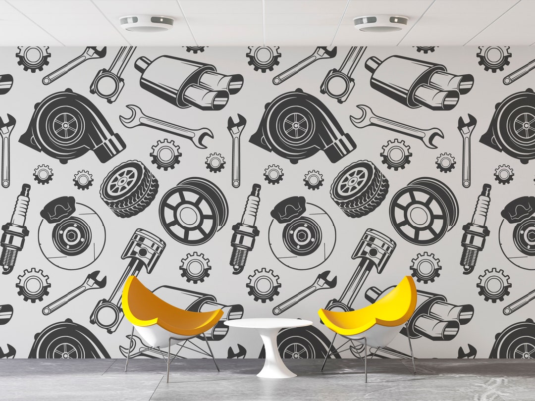 Car Parts Removable Peel and Stick Wallpaper Car Wallpaper - Etsy