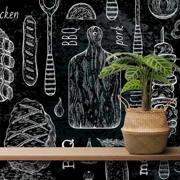 Kitchen Wallpaper - Etsy