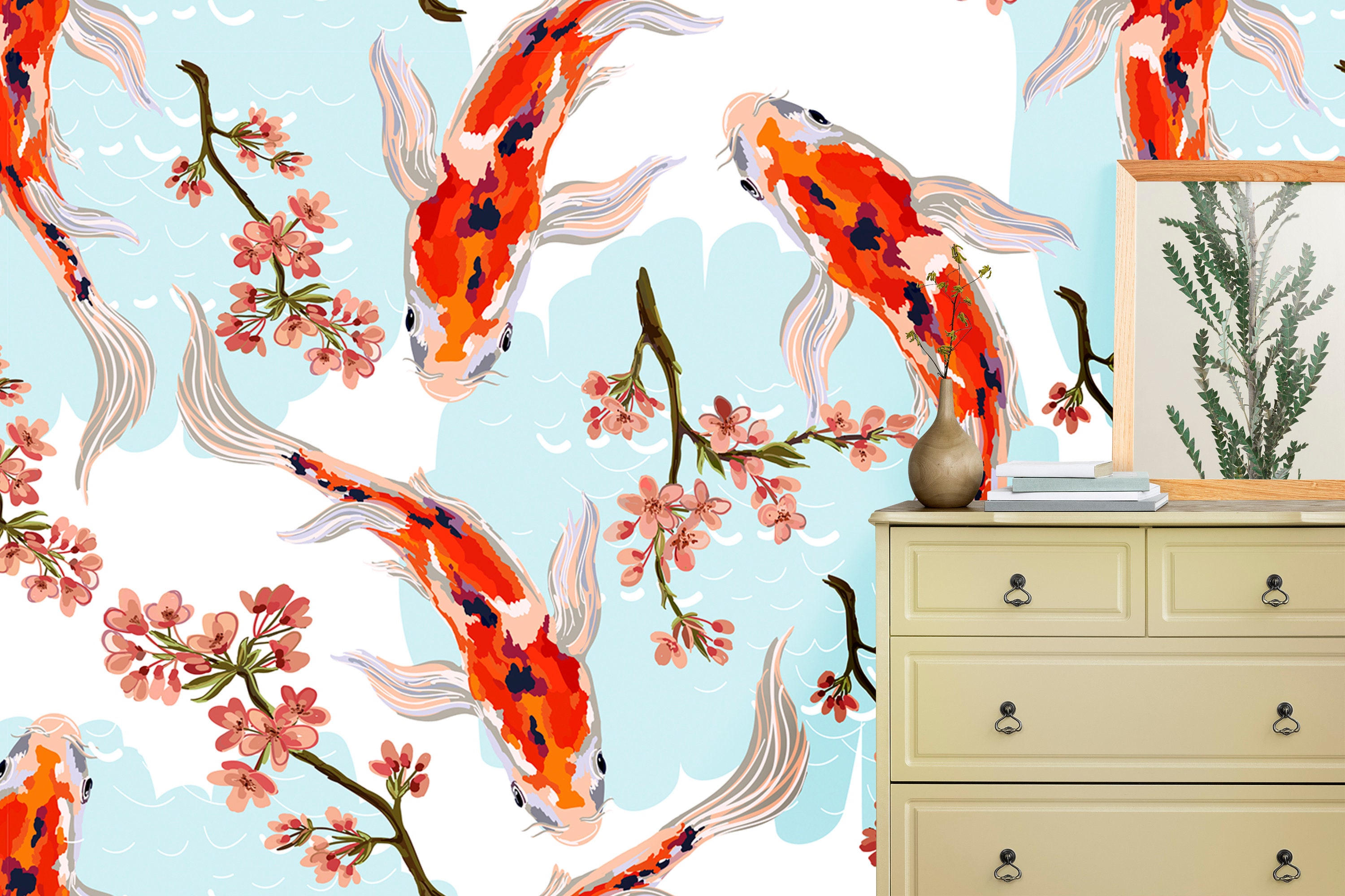 Traditional Japanese Art Koi Wallpaper
