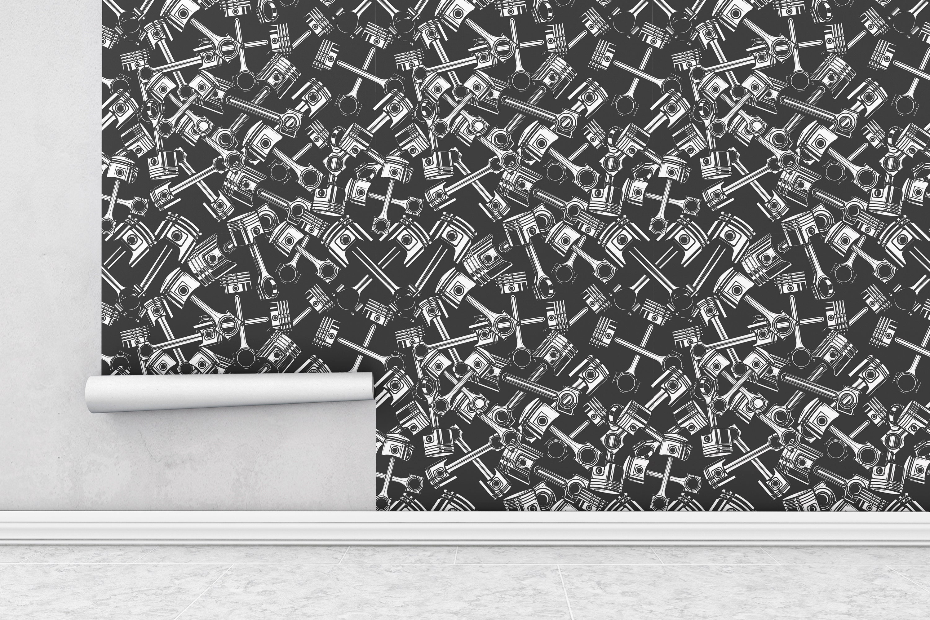 Car Engine Piston Wallpaper Car Parts Removable Peel and Stick ...