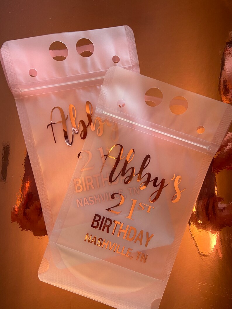 Birthday Party Favor, Drink Pouches, Birthday Party Decor, Booze Bag ...