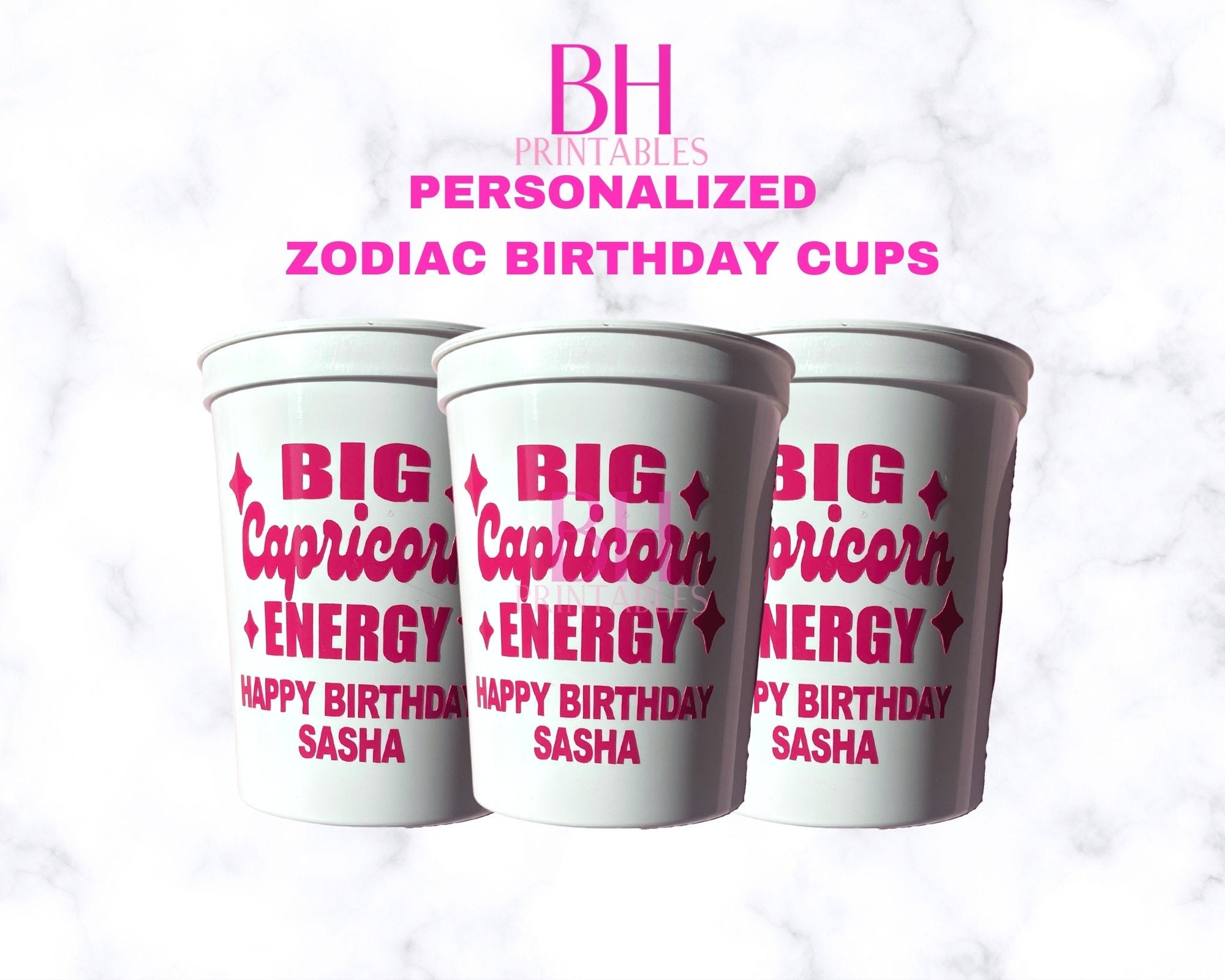 Personalized Zodiac Birthday Cups Birthday Decoration Big - Etsy