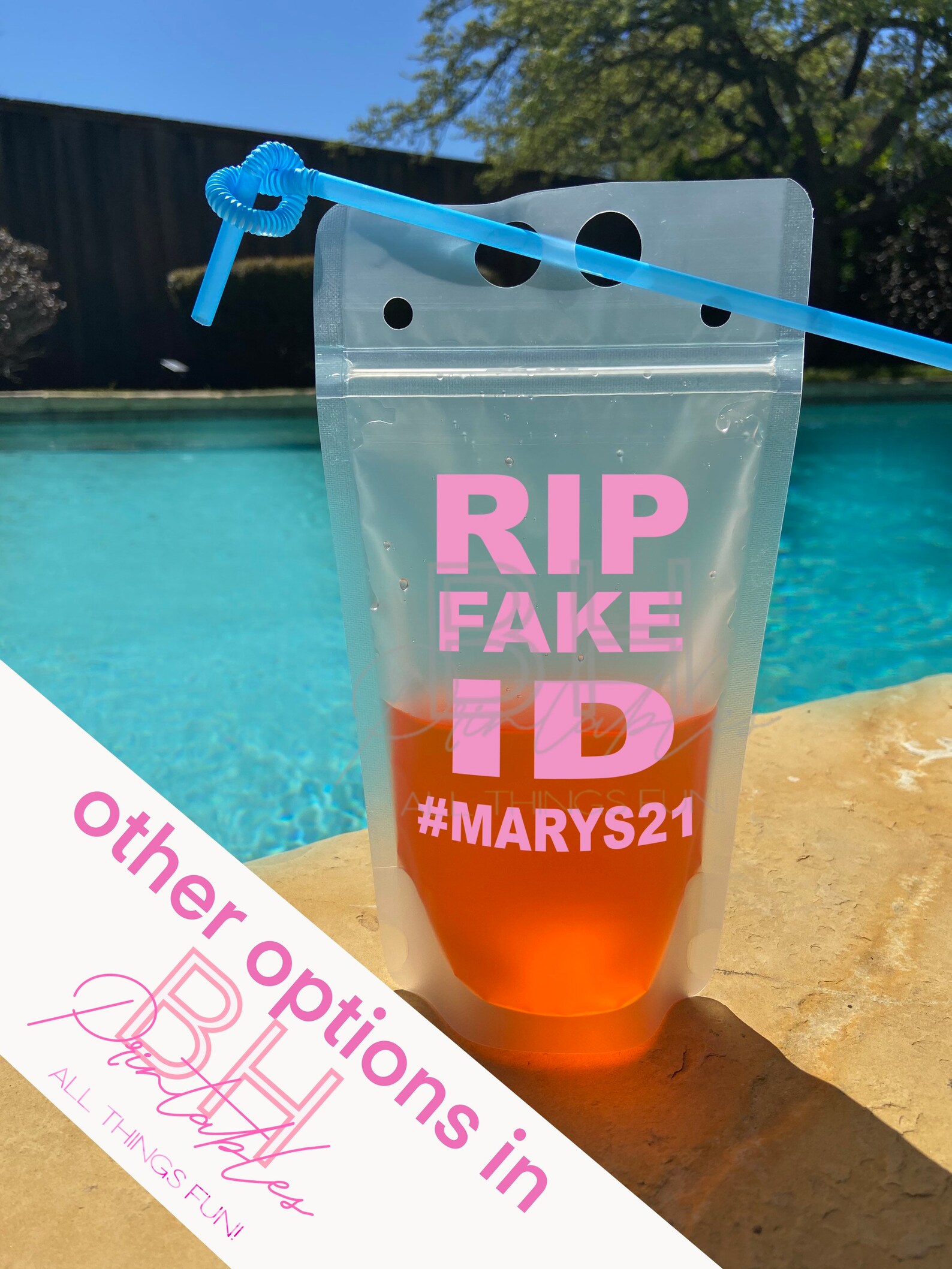 Drink Pouches, RIP Fake ID, 21st Birthday Party Favor, Booze Bag ...