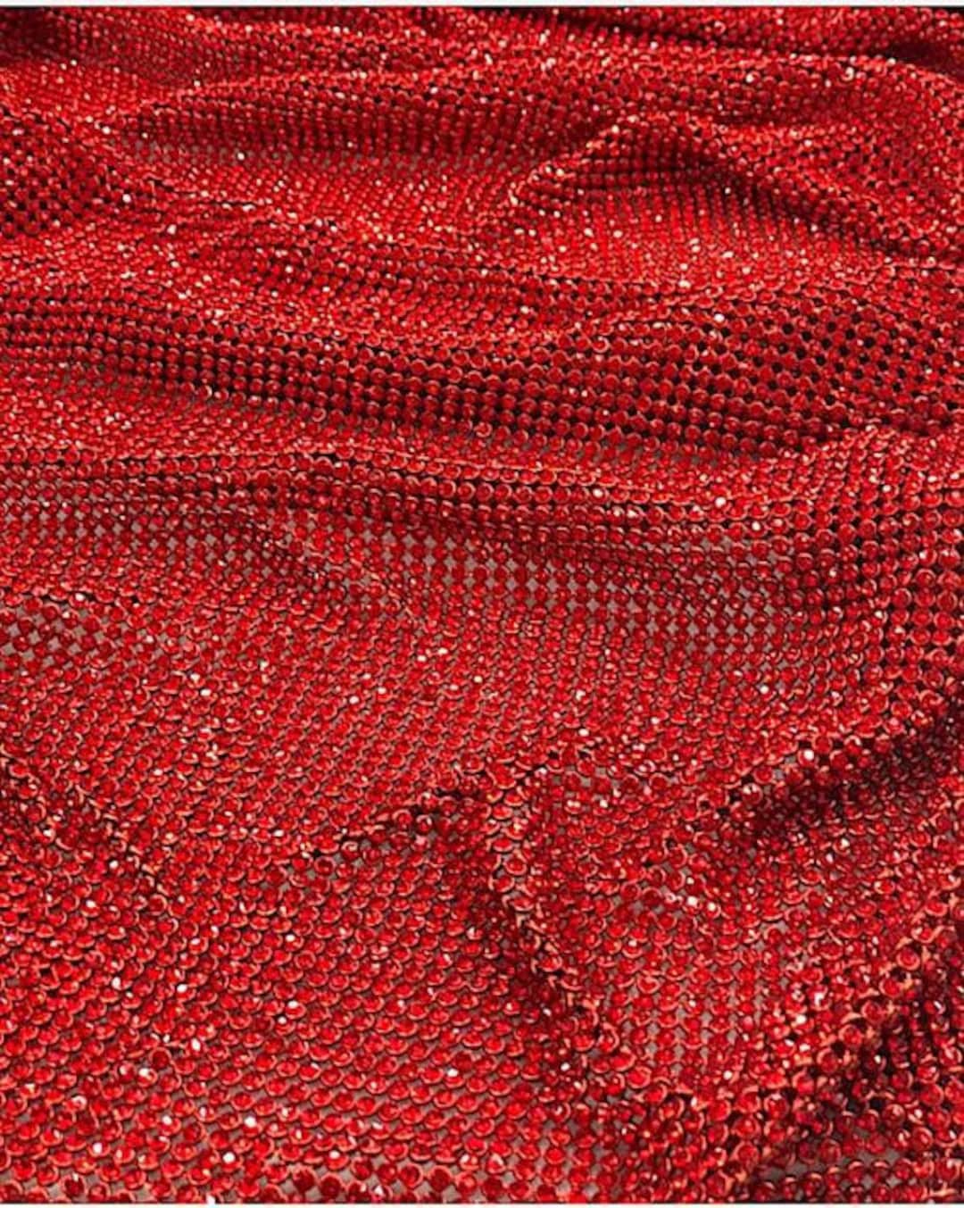 Red Crystal Fabric, Red Rhinestone Fabric - Etsy