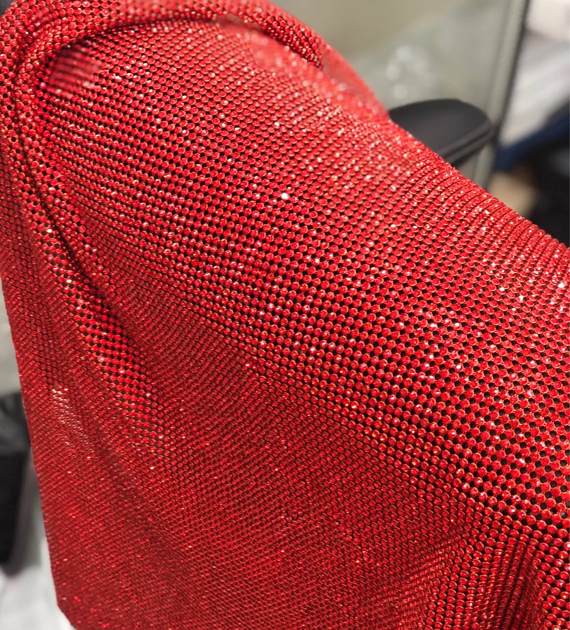 Red Crystal Fabric Red Rhinestone Fabric - Etsy