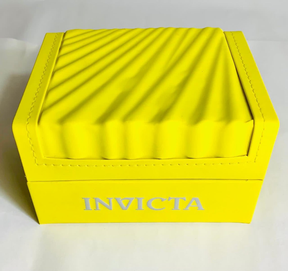 Luxury Yellow Invicta Watch Box New With Carton Sleeve Outer | Etsy