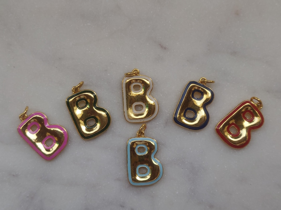 Handcrafted Enamel 'B' Pendant: 925 Sterling Silver Charm - Etsy