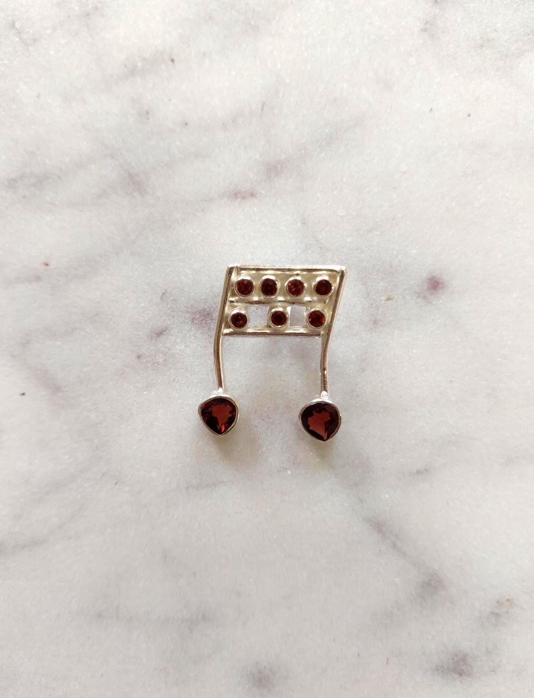 Red Garnet Music Note Pendant – 925 Sterling Silver Music Charm ...