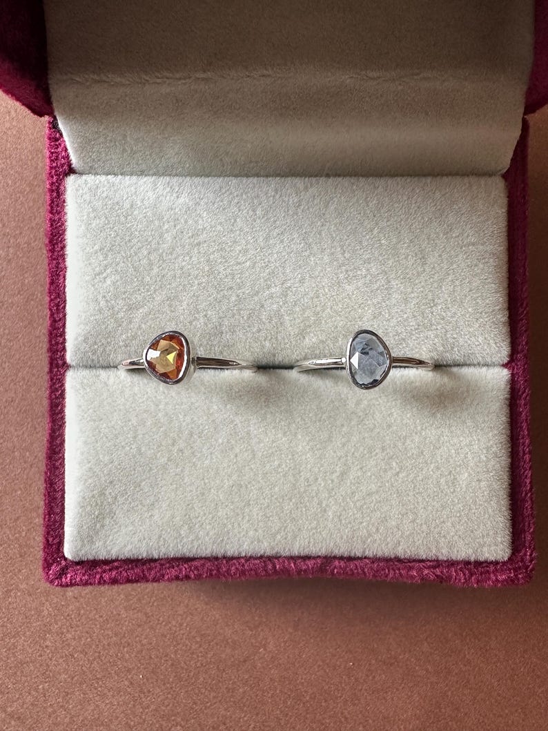 Rose Cut Sapphire Ring: Sterling Silver Dainty Handmade Jewelry - Etsy