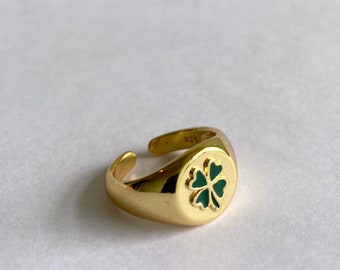 Gold Clover Ring | Etsy