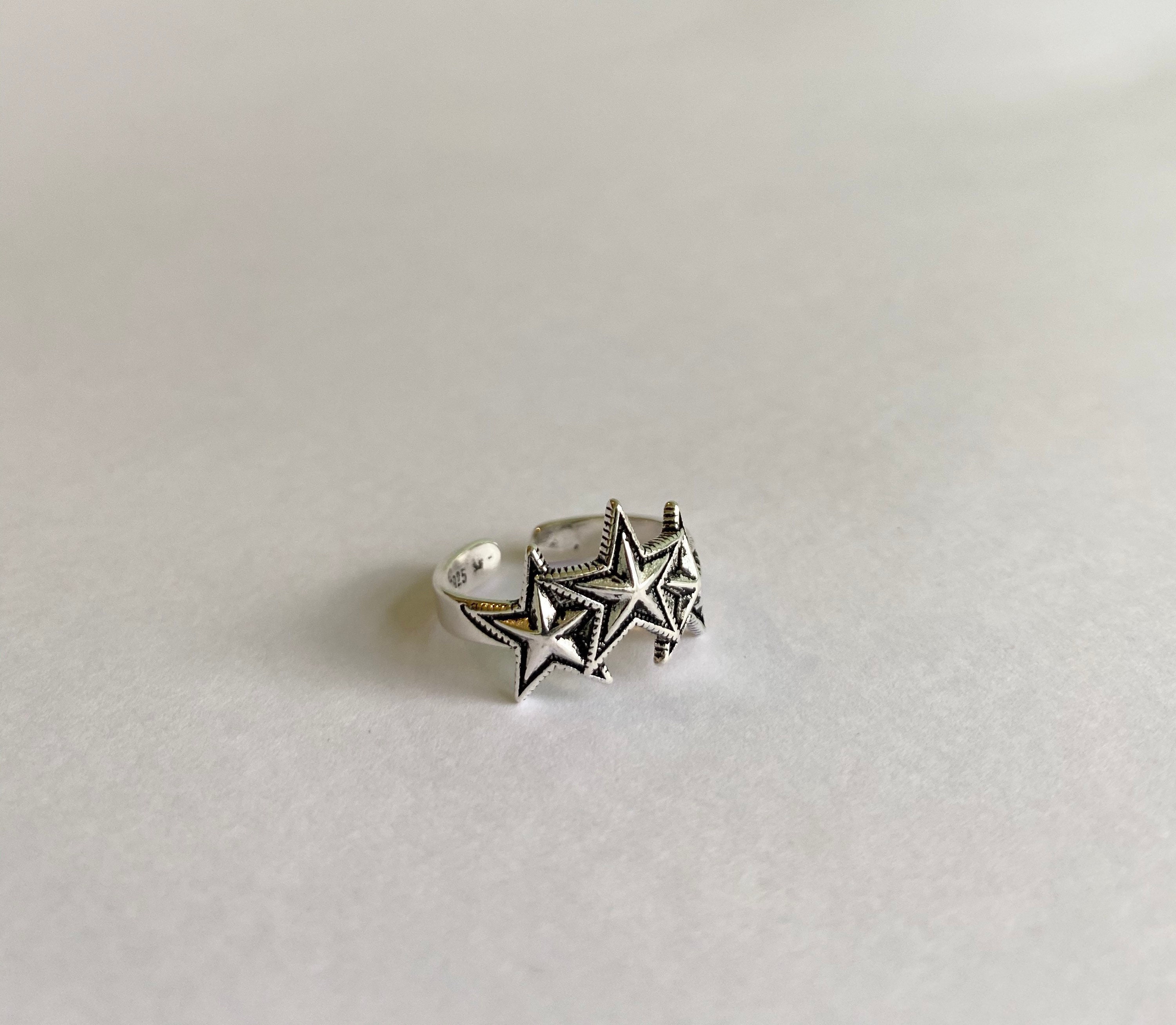 Silver Star Ring Stars Cosmic Ring Adjustable Ring Stars - Etsy