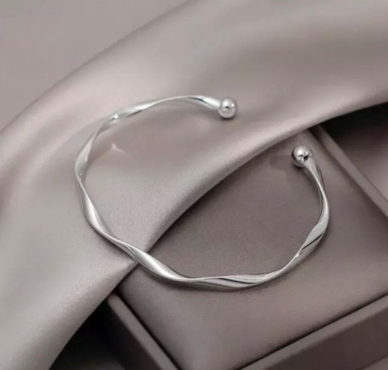 Silver Adjustable Bangle Bracelet Silver Bangle Adjustable - Etsy