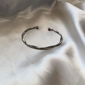 Silver Adjustable Bangle Bracelet, Silver Bangle, Adjustable Simple ...