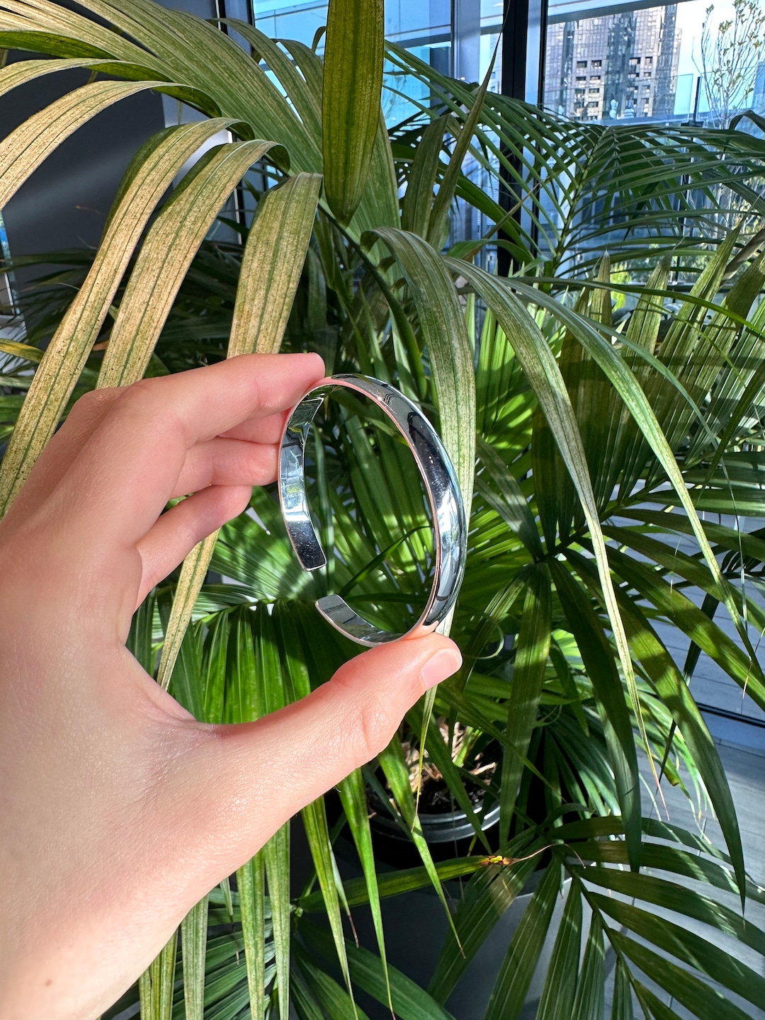 Silver Adjustable Bangle Silver Bracelet Plain Silver - Etsy