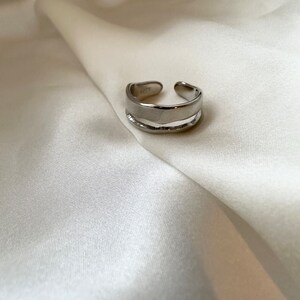 Silver Chunky Ring, Double Layer Ring, Silver Stacking Ring, Stackable ...