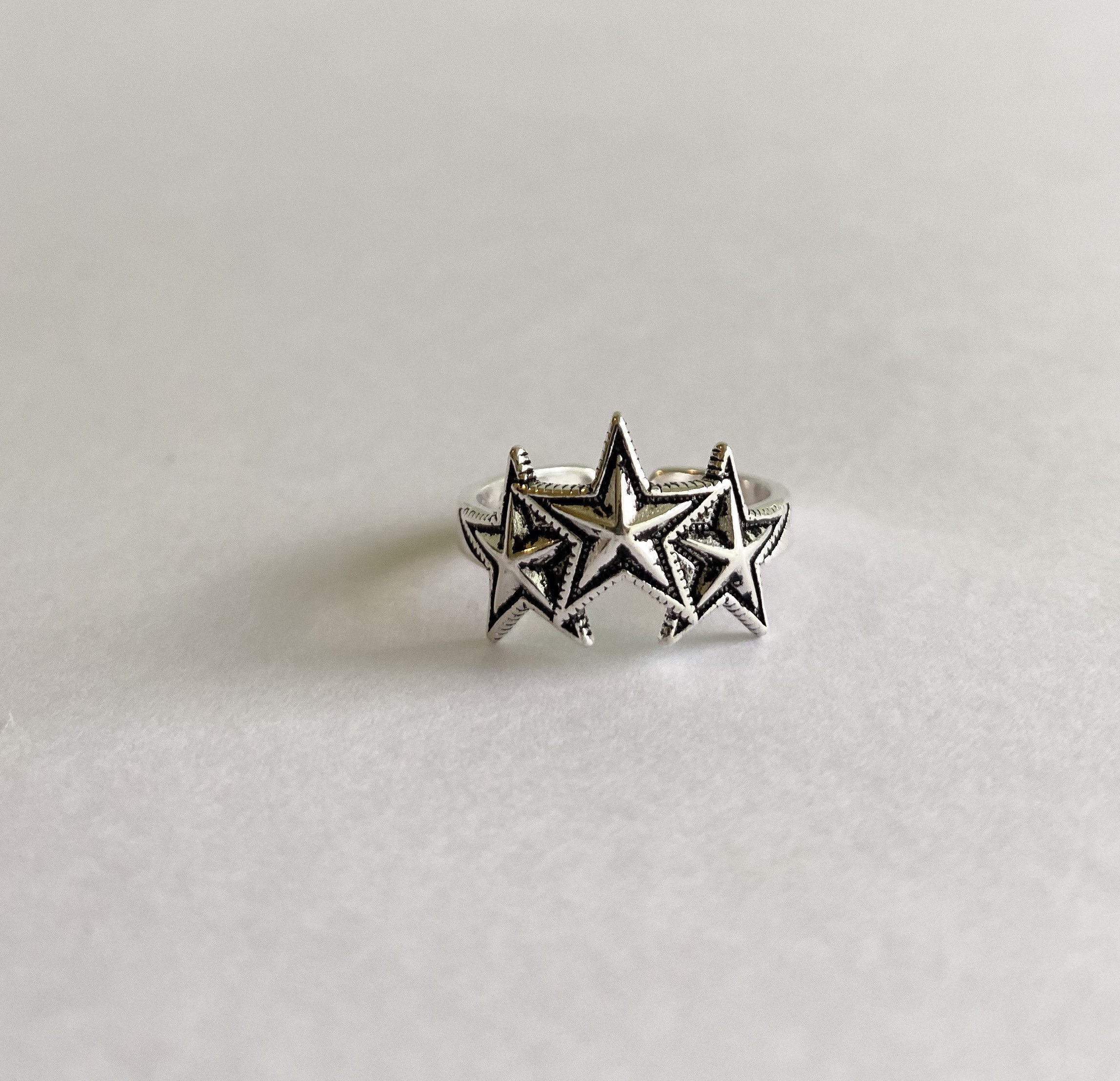 Silver Star Ring Stars Cosmic Ring Adjustable Ring Stars - Etsy