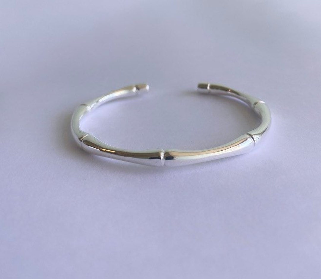 Thin Silver Bangle, Dainty Silver Bracelet, Silver Bangle, Adjustable ...