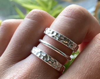 Triple Layer Silver Ring - Etsy