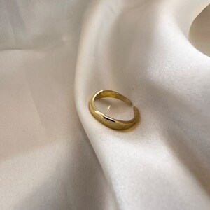 Thin Gold Ring, Uneven Wavy Gold Ring, Subtle Adjustable Gold Plated Ring, Gold Minimalist Ring ...