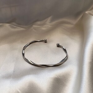 Silver Adjustable Bangle Bracelet, Silver Bangle, Adjustable Simple ...